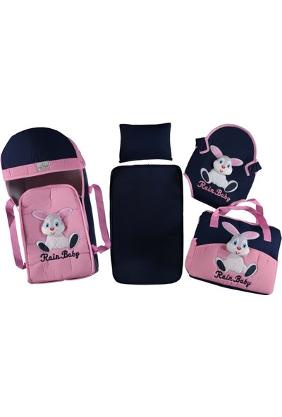 Rain Baby 4 Lü Tavşan Figürlü Taşıma Seti - Lacivert Pembe Rain Baby 4 Lü Tavşan Figürlü Taşıma Seti - Lacivert Pembe
