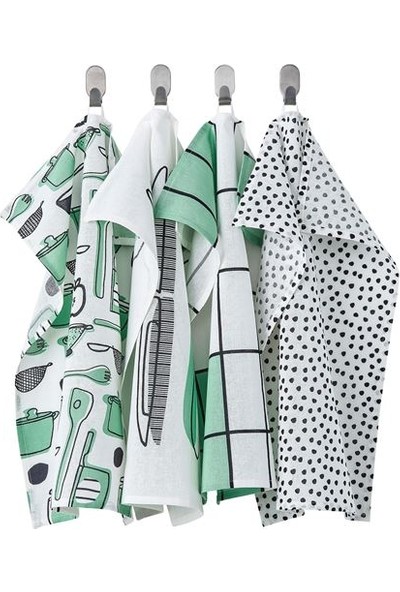 İkea Kurulama bezi meridyendukkan beyaz-yeşil pamuk 45 x 60 cm 4adet mutfak havlusu İkea Kurulama bezi meridyendukkan beyaz-yeşil pamuk 45 x 60 cm 4adet mutfak havlusu