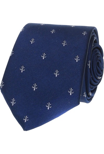 Altınyıldız Classics 4A2122100501 Lacivert - Gri Erkek Düz Kravat Mendil Set