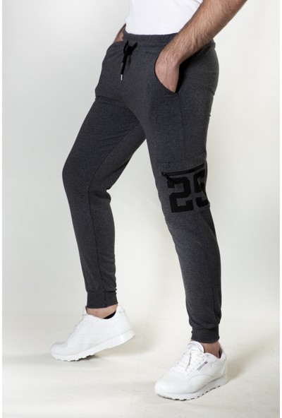 Ex Sport Siyah Fermuarlı Kargo Cepli Eşofman Altı