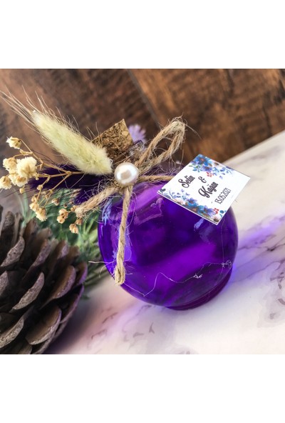 Doka Süs 50 Adet Balon Şeklinde Esans Kokulu Mor Renk Şişe Söz Nişan Kına Nikah Şekeri Hediyelik