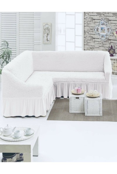 Elgeyar Bürümcük L Köşe Koltuk Örtüsü, Lastıkli, Standart