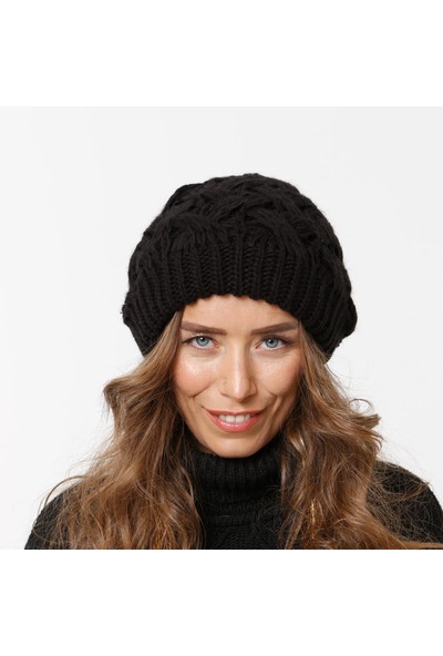 Look Shop 4sepet Örgü Astarlı Triko Bere - Siyah