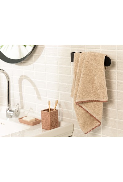 English Home Handmade Zigzag Mono Pamuklu Tığ Işi Yüz Havlusu 50X70 cm Bej-Kiremit English Home Handmade Zigzag Mono Pamuklu Tığ Işi Yüz Havlusu 50X70 cm Bej-Kiremit