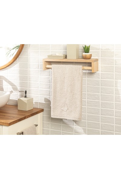 English Home Galia Butterfly Nakışlı Pamuklu El Havlusu 50X76 cm Bej English Home Galia Butterfly Nakışlı Pamuklu El Havlusu 50X76 cm Bej