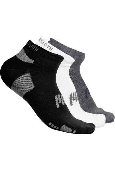 Musclecloth Stay Fresh Çorap 3'lü Paket Gri Beyaz Siyah