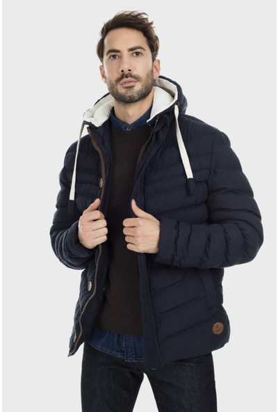 Buratti Slim Fit Kapüşonlu Dik Yaka Şişme Mont Erkek MONT 55618K5071