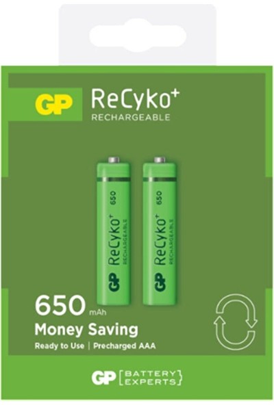 Gp Şarjlı Pil AAA İnce Kalem 650MAH Recyko Gp Şarjlı Pil AAA İnce Kalem 650MAH Recyko