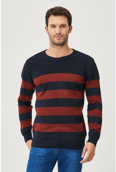 AC&Co / Altınyıldız Classics Standart Fit Casual Desenli Bisiklet Yaka Triko