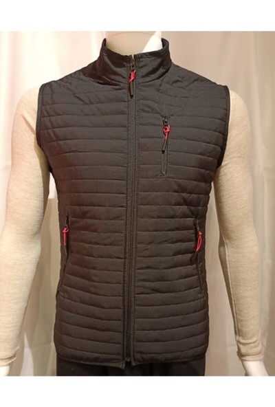 BK Butik Siyah Erkek Baharlık Dik Yaka Üç Cepli Fermuarlı Erkek Yelek BK Butik Siyah Erkek Baharlık Dik Yaka Üç Cepli Fermuarlı Erkek Yelek