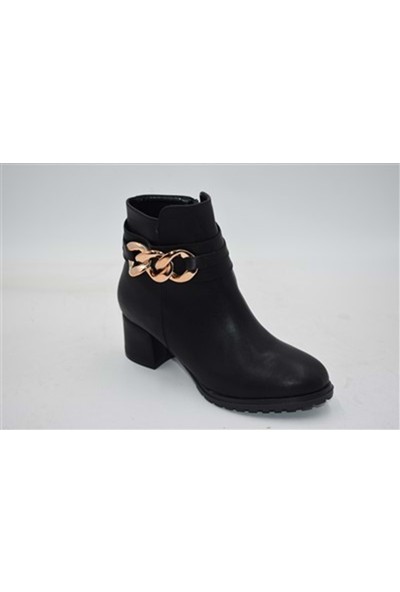 Akran Srb ST04835 Fermuarlı Kadın Bot - Siyah - 37
