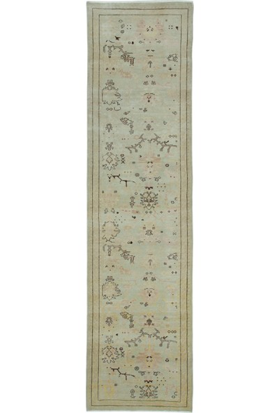 Bespoky Oushak Bej 90X354 cm Geleneksel Oryantal Yün-Pamuk El Dokuma Alan Halısı Bespoky Oushak Bej 90X354 cm Geleneksel Oryantal Yün-Pamuk El Dokuma Alan Halısı