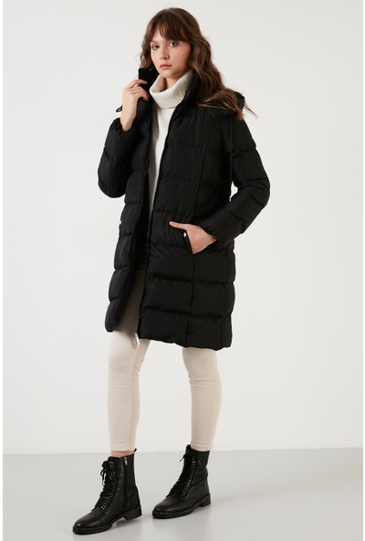 Lela Kapüşonlu Cepli Şişme Mont Bayan Mont 6021008HERO
