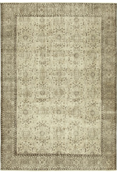 Bespoky Vintage Bej 208X303 cm Geleneksel Oryantal Yün-Pamuk El Dokuma Alan Halısı