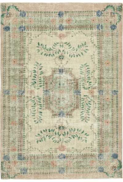 Bespoky Vintage Xl Bej 223X317 cm Geleneksel Oryantal Yün-Pamuk El Dokuma Alan Halısı