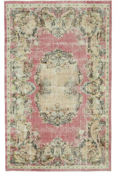 Bespoky Vintage Xl Bej 210X331 cm Geleneksel Oryantal Yün-Pamuk El Dokuma Alan Halısı