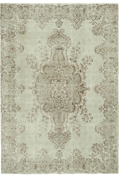 Bespoky Vintage Xl Bej 215X307 cm Geleneksel Oryantal Yün-Pamuk El Dokuma Alan Halısı