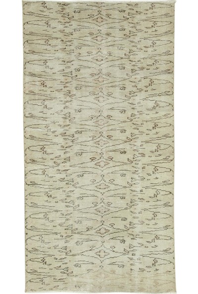 Bespoky Overdyed Bej 95X183 cm Nostaljik Boyalı Yün-Pamuk El Dokuma Alan Halısı