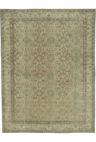 Bespoky Vintage Oversized Bej 244X323 cm Geleneksel Oryantal Yün-Pamuk El Dokuma Alan Halısı