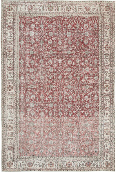 Bespoky Vintage Bej 200X304 cm Geleneksel Oryantal Yün-Pamuk El Dokuma Alan Halısı