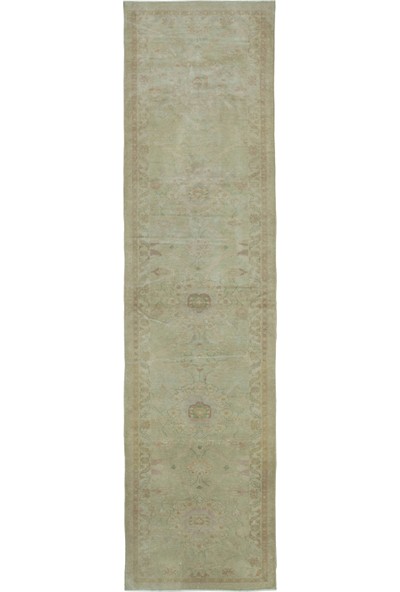 Bespoky Oushak Bej 90X348 cm Geleneksel Oryantal Yün-Pamuk El Dokuma Alan Halısı Bespoky Oushak Bej 90X348 cm Geleneksel Oryantal Yün-Pamuk El Dokuma Alan Halısı