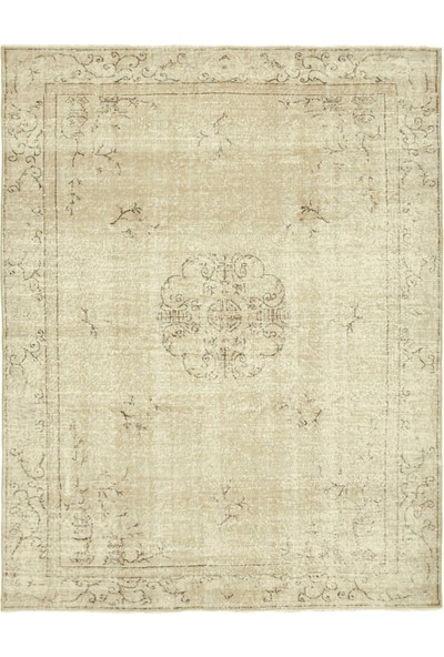 Bespoky Vintage Bej 210X268 cm Geleneksel Oryantal Yün-Pamuk El Dokuma Alan Halısı