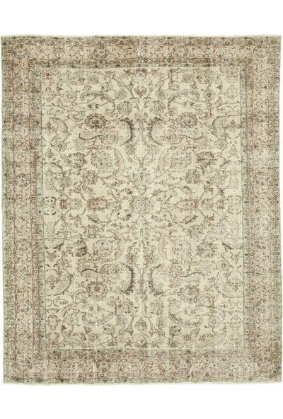 Bespoky Vintage Xl Bej 235X296 cm Geleneksel Oryantal Yün-Pamuk El Dokuma Alan Halısı