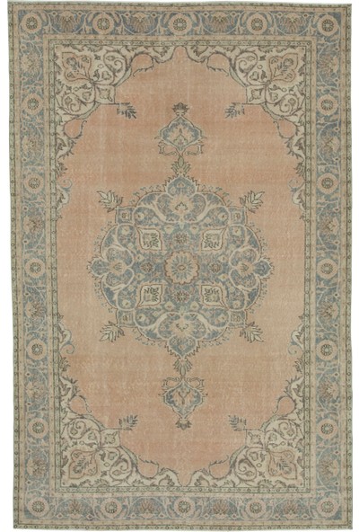 Bespoky Vintage Xl Bej 207X319 cm Geleneksel Oryantal Yün-Pamuk El Dokuma Alan Halısı