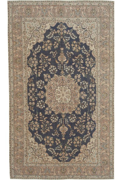 Bespoky Vintage Xl Bej 203X347 cm Geleneksel Oryantal Yün-Pamuk El Dokuma Alan Halısı