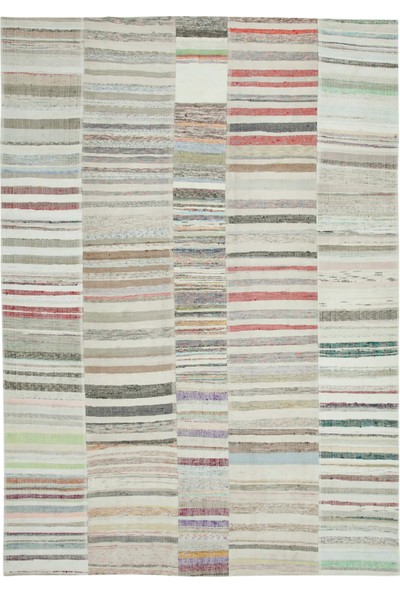 Bespoky Chaput Bej 285X410 cm Patchwork Yün-Pamuk El Dokuma Kilim Alan Halısı Bespoky Chaput Bej 285X410 cm Patchwork Yün-Pamuk El Dokuma Kilim Alan Halısı