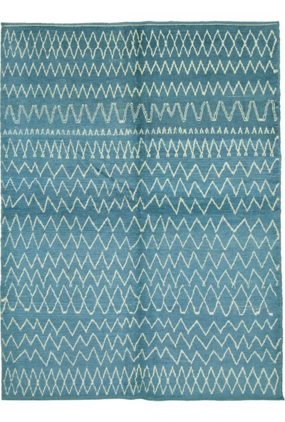 Bespoky Moroccan Mavi 226X305 cm Fas Yün-Pamuk El Dokuma Alan Halısı Bespoky Moroccan Mavi 226X305 cm Fas Yün-Pamuk El Dokuma Alan Halısı