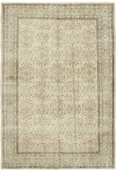 Bespoky Vintage Xl Bej 211X310 cm Geleneksel Oryantal Yün-Pamuk El Dokuma Alan Halısı