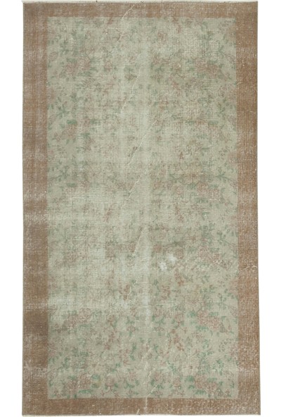 Bespoky Overdyed Bej 108X195 cm Nostaljik Boyalı Yün-Pamuk El Dokuma Alan Halısı