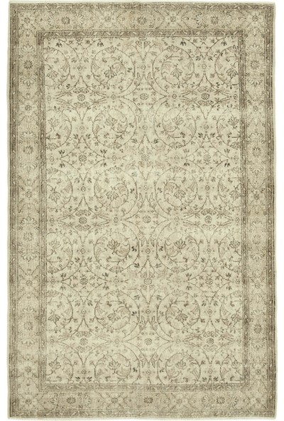 Bespoky Vintage Bej 190X297 cm Geleneksel Oryantal Yün-Pamuk El Dokuma Alan Halısı