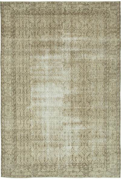 Bespoky Vintage Bej 210X307 cm Geleneksel Oryantal Yün-Pamuk El Dokuma Alan Halısı