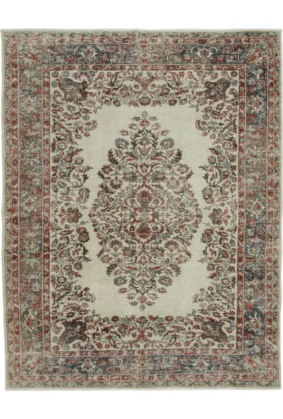 Bespoky Vintage Bej 214X273 cm Geleneksel Oryantal Yün-Pamuk El Dokuma Alan Halısı