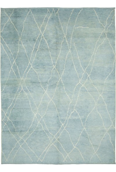 Bespoky Moroccan Mavi 272X370 cm Fas Yün-Pamuk El Dokuma Alan Halısı Bespoky Moroccan Mavi 272X370 cm Fas Yün-Pamuk El Dokuma Alan Halısı