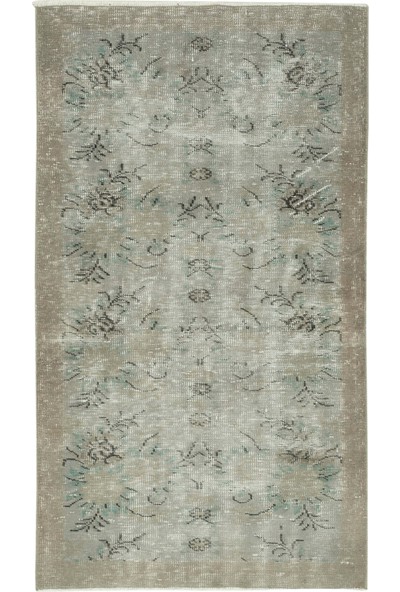 Bespoky Overdyed Gri 106X186 cm Nostaljik Boyalı Yün-Pamuk El Dokuma Alan Halısı