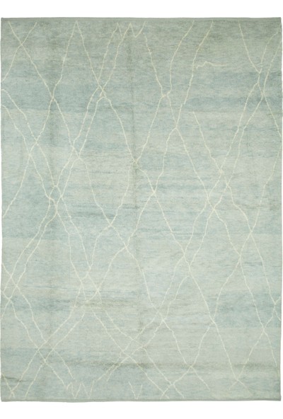 Bespoky Moroccan Mavi 295X406 cm Fas Yün-Pamuk El Dokuma Alan Halısı Bespoky Moroccan Mavi 295X406 cm Fas Yün-Pamuk El Dokuma Alan Halısı