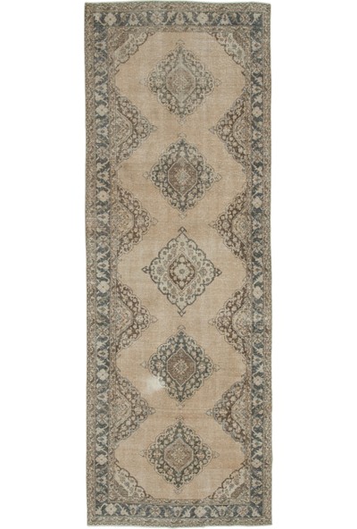 Bespoky Zile Vintage Bej 144X410 cm Geleneksel Oryantal Yün-Pamuk El Dokuma Alan Halısı Bespoky Zile Vintage Bej 144X410 cm Geleneksel Oryantal Yün-Pamuk El Dokuma Alan Halısı