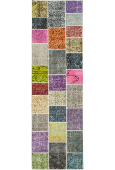 Bespoky Fourtypatch 91X300 cm Patchwork Yün-Pamuk El Dokuma Alan Halısı Bespoky Fourtypatch 91X300 cm Patchwork Yün-Pamuk El Dokuma Alan Halısı