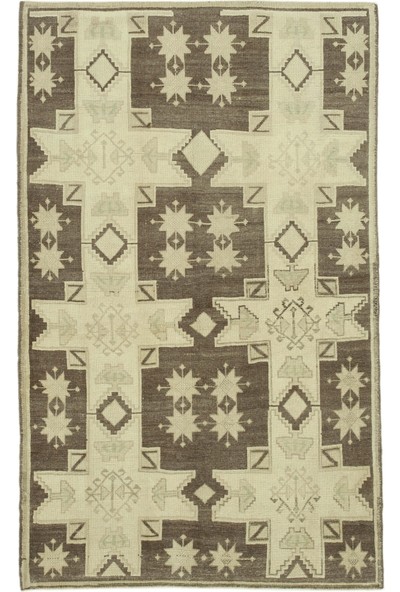 Bespoky Taspinar Bej 138X224 cm Göçebe Yün-Pamuk El Dokuma Alan Halısı