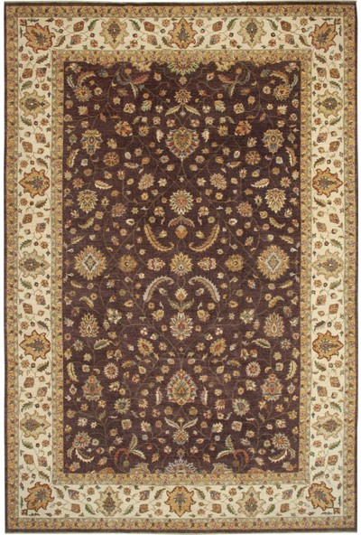 Bespoky Oushak Oversized Bej 360X547 cm Geleneksel Oryantal Yün Pamuk El Dokuma Alan Halısı