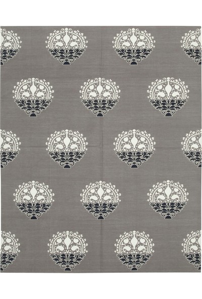 Bespoky Dhurrie Gri 245X302 cm Geometrik Yün-Pamuk El Dokuma Kilim Alan Halısı Bespoky Dhurrie Gri 245X302 cm Geometrik Yün-Pamuk El Dokuma Kilim Alan Halısı