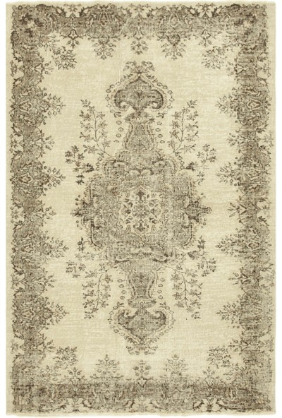 Bespoky Vintage Bej 163X257 cm Geleneksel Oryantal Yün-Pamuk El Dokuma Alan Halısı