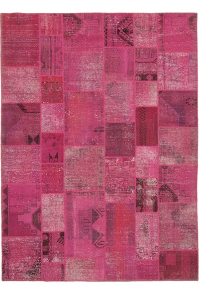 Bespoky Fourtypatch Pembe 260X355 cm Patchwork Yün-Pamuk El Dokuma Alan Halısı Bespoky Fourtypatch Pembe 260X355 cm Patchwork Yün-Pamuk El Dokuma Alan Halısı
