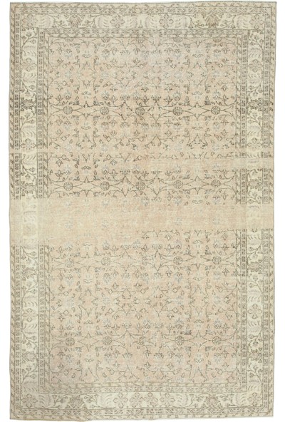 Bespoky Vintage Bej 183X287 cm Geleneksel Oryantal Yün-Pamuk El Dokuma Alan Halısı