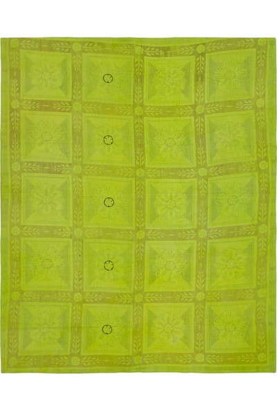 Bespoky Needlepoint Dyed Yeşil 229X276 cm Fransız Yün-Pamuk El Dokuma Alan Halısı Bespoky Needlepoint Dyed Yeşil 229X276 cm Fransız Yün-Pamuk El Dokuma Alan Halısı