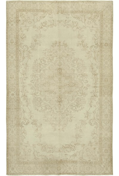 Bespoky Vintage Bej 184X291 cm Geleneksel Oryantal Yün-Pamuk El Dokuma Alan Halısı