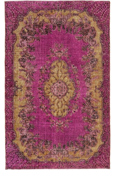 Bespoky Carved Fuşya 200X323 cm Geleneksel Oryantal Yün-Pamuk El Dokuma Alan Halısı
